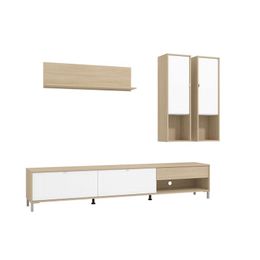 Home Affaire Wohnwand &raquo;Cambridge Anbauwand, Wohnkombination, Wohnzimmer-Set,&laquo; 4 Stk. tlg. Holzwerkstoff, MDF, Metall