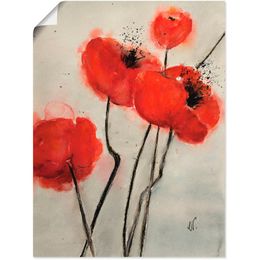 Artland Wandbild &raquo;Roter Mohn&laquo; Blumen 1 Stk. tlg. als Leinwandbild, Poster in verschied. Gr&ouml;&szlig;en rot