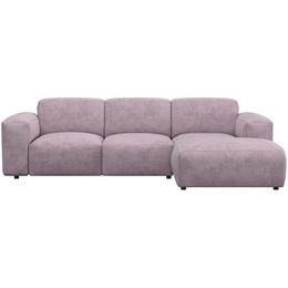 FLEXLUX Ecksofa &raquo;Lucera Chaislongue rechts oder links, L-Form, bequem&laquo; modern & anschmiegsam, Kaltschaum, Stahl-Wellenunterfederung lila 85% Polyester
