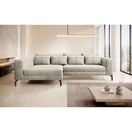 Home Affaire Ecksofa &raquo;Cross, mit softem Sitz, L-Form, wendbare Zierkissen, Breite 284 cm&laquo; Couch mit vielen Kissen, stylische Kreuznaht, elegante 