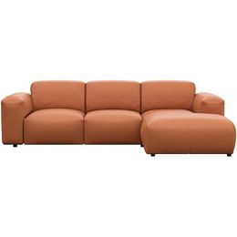 FLEXLUX Ecksofa &raquo;Lucera Chaislongue rechts oder links, L-Form, bequem&laquo; modern & anschmiegsam, Kaltschaum, Stahl-Wellenunterfederung braun 100% 