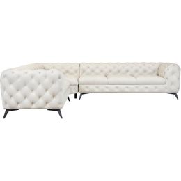 Home Affaire Chesterfield-Sofa &raquo;Ecksofa GLYNIS L-Form mit Wellenunterfederung, Ma&szlig;e B/T/H 323/264/75cm&laquo; aufw&auml;ndige Knopfheftung, moderne Chesterfield 