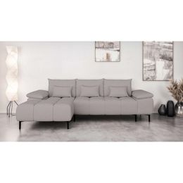 Home Affaire Ecksofa &raquo;DROMARA Schlafsofa mit Bettkasten, Ma&szlig;e: B/T/H 277/141/91 cm&laquo; L-Form mit Recamiere rechts/links bestellbar, Wellenunterfederung 