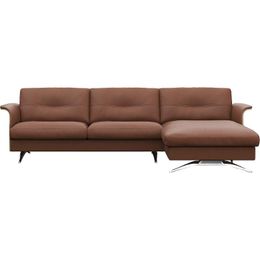 FLEXLUX Ecksofa &raquo;Glow bequem und komfortabel durch hochwertigen Sitzaufbau, L-Form&laquo; Modernes skandinavisches Design braun 100% Echteder