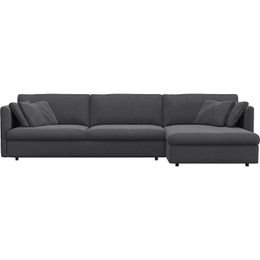 FLEXLUX Ecksofa &raquo;Lovane&laquo; Weich & anschmiegsam, gro&szlig;e Sitztiefe auf Kaltschaum, Dekokissen inkl. grau 100% Polyester