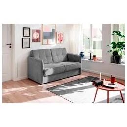 Schlafsofa Home Affaire "Milano", grau, B:147cm H:89cm T:87cm, 100% Polyester, Sofas, Schlafsofa, zwei einzeln ausziehbare Liegefunktionen