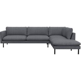 FLEXLUX Ecksofa &raquo;Bolzano, elegant und bequem, L-Form&laquo; Sitzaufbau mit Kaltschaum & Stahl-Wellen, lose Sitz -& R&uuml;ckenkissen blau 62% Polyester, 17% 