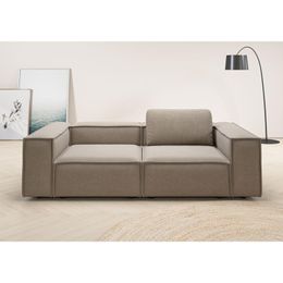Home Affaire 2-Sitzer &raquo;Watertown, modernes Sofa 246 cm breit, auch in Feincord&laquo; stilvolles Sofa f&uuml;r 2 Personen mit extra breiter Sitzfl&auml;che grau 100% 
