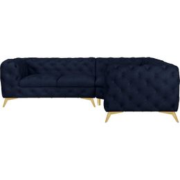 Home Affaire Chesterfield-Sofa &raquo;Ecksofa GLYNIS L-Form mit Wellenunterfederung, Ma&szlig;e B/T/H 264/204/75cm&laquo; aufw&auml;ndige Knopfheftung, moderne Chesterfield 
