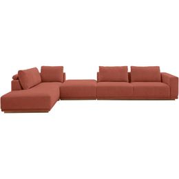 Musterring Wohnlandschaft Anreihsofa mit Armlehne rechts, Eckteil links mit Kissen & Hocker 100% Polyester