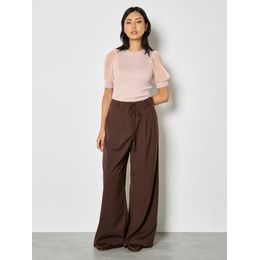 Apricot Pleat Detail Wide-Leg Trousers ' ' Damen Gr&ouml;&szlig;e 38 braun