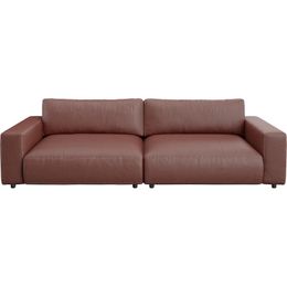 Musterring Big-Sofa &raquo;LUCIA&laquo; in vielen Qualit&auml;ten und 4 unterschiedlichen N&auml;hten, 2,5-Sitzer braun Flachgewebe FLORIS (100% Polyester);Flachgewebe VALMONT (60% 