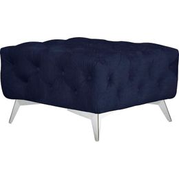 Home Affaire Polsterhocker &raquo;Glynis&laquo; aufw&auml;ndige Knopfheftung, moderne Chesterfield Optik, Fu&szlig;farbe w&auml;hlbar blau Struktur (100% Polyester);Samtoptik (