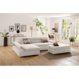 Home Affaire Ecksofa &raquo;Avesa L-Form&laquo; Wahlweise mit Armteilvertsellung und Bettfunktion, B/T/H: 300/172/80cm beige 95% Polyester, 5% Polyacryl