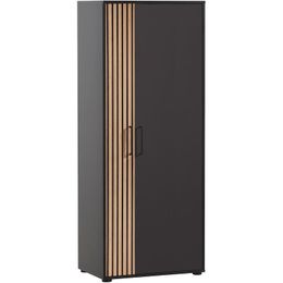 Welltime Aktenschrank &raquo;Hank, MADE IN GERMANY, Breite 65 cm&laquo; Linke T&uuml;r mit Akustikprint, Metallbeschl&auml;ge, Softclose-Funktion schwarz FSC -