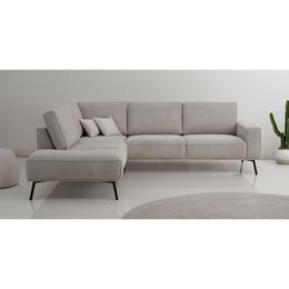 OTTO home Ecksofa &raquo;Vosby&laquo; 260 cm, Chenille, mit dekorativer Kedernaht, Wellenunterfederung beige 90% polyester, 10% nylon