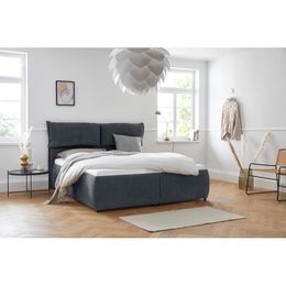 Home Affaire Polsterbett &raquo;Jenson&laquo; als Bettgestell oder mit 3 Matratzenarten und H&auml;rtegraden blau Struktur weich (85% Polyester/15% Nylon)