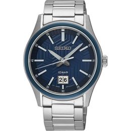Seiko Herren Quarzuhr Armbanduhr, Damenuhr, Herrenuhr, Saphirglas, Datum silber