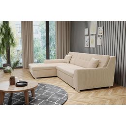 DOMO collection Ecksofa &raquo;Treviso viele Bez&uuml;ge, auch in Cord, L-Form, B/T/H: 267/80/83 cm&laquo; mit Bettfunktion, inkl. Zierkissen, Unser Dauertiefpreis 