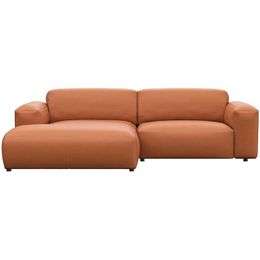 FLEXLUX Ecksofa &raquo;Lucera Chaislongue rechts oder links, L-Form, bequem&laquo; modern & anschmiegsam, Kaltschaum, Stahl-Wellenunterfederung braun 100% 