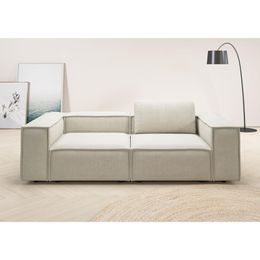 Home Affaire 2-Sitzer &raquo;Watertown, modernes Sofa 246 cm breit, auch in Feincord&laquo; stilvolles Sofa f&uuml;r 2 Personen mit extra breiter Sitzfl&auml;che beige 100%