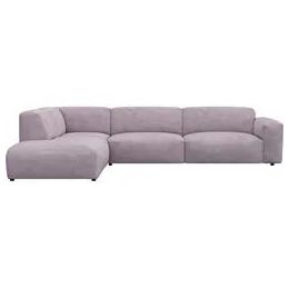 Ecksofa FLEXLUX "Lucera, super bequem durch hochwertigen Sitzaufbau mit Kaltschaum", lila (soft lavender), B:321cm H:73cm T:231cm, 85% Polyester/15%Polyamide, Sofas, Ecksofa, modern & anschmiegsam, L-Form, Designsofa