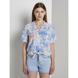 Tom Tailor Denim Bluse Damen Gr&ouml;&szlig;e XS blau / apricot / wei&szlig;