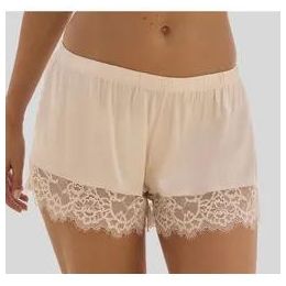 Panty Lascana "Alana", Damen, Gr. 44, beige (champagner), Spitze, Obermaterial: 75% Seide, 17% Polyamid, 8% Elasthan, Unterhosen Panty, im edlen Shorty-Schnitt mit hohem Seidenanteil