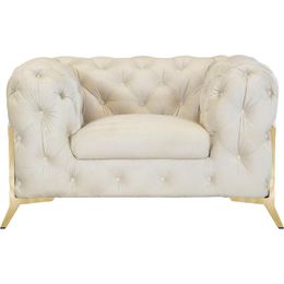 Home Affaire Chesterfield-Sessel &raquo;Amaury Sessel&laquo; aufw&auml;ndige Knopfheftung, moderne Chesterfield Optik, Fu&szlig;farbe w&auml;hlbar beige Struktur (100% Polyester9