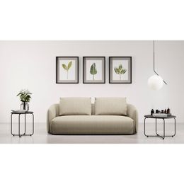Trendmanufaktur 3-Sitzer &raquo;Shawn Designsofa, elegant geschwungen Armlehnen, bequem&laquo; organischer Form, mit hochwertigem Bezug beige 95% Polyester, 5% 