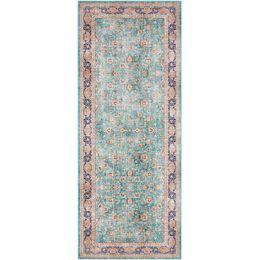 ELLE DECORATION Teppich &raquo;Keshan Maschad&laquo; rechteckig 5 mm H&ouml;he Orientalisch, L&auml;ufer, Kurzflor, Vintage, Wohnzimmer, Schlafzimmer gr&uuml;n Polyester