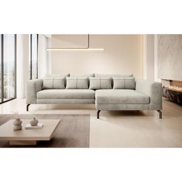 Home Affaire Ecksofa &raquo;Cross, mit softem Sitz, L-Form, wendbare Zierkissen, Breite 284 cm&laquo; Couch mit vielen Kissen, stylische Kreuznaht, elegante 