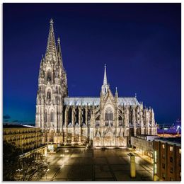 Artland Glasbild &raquo;K&ouml;lner Dom am Abend&laquo; Geb&auml;ude 1 Stk. tlg. in verschiedenen Gr&ouml;&szlig;en blau