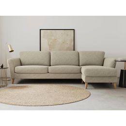 Home Affaire Ecksofa &raquo;MARSEILLE (279/152cm),L-Form, Rec. rechts/links, verschiedene Bez&uuml;ge&laquo; Massivholzbeine Eiche, Landhausstil, Wellenunterfederung 