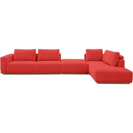 Musterring Wohnlandschaft Anreihsofa mit Armlehne links, Eckteil rechts mit Kissen & Hocker 100% Polyester