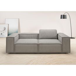 Home Affaire 2-Sitzer &raquo;Watertown, modernes Sofa 246 cm breit, auch in Feincord&laquo; stilvolles Sofa f&uuml;r 2 Personen mit extra breiter Sitzfl&auml;che grau 95% 