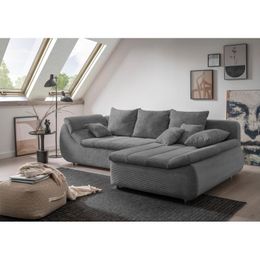 Home Affaire Ecksofa &raquo;Imola, bequem, aktuelle Steppung im Sitz, L-Form, Breite 270cm&laquo; wahlweise mit Bettfunktion grau Microfaser PRIMABELLE (100% 