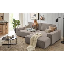 Home Affaire Ecksofa &raquo;NEU: SHERWOOD XXL 284, Big-Sofa L-Form, tiefe Sitzfl&auml;che 95 cm, Cord&laquo; Recamiere rechts/links, als Schlafsofa stellbar, Cord u. 