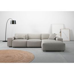 Home Affaire Ecksofa &raquo;Glimminge auch in Breitcord, Feincord, Boucl&eacute; + Easy care-Bezug&laquo; L-Form, Breite 294, Zierkissen grau 100% Polyester