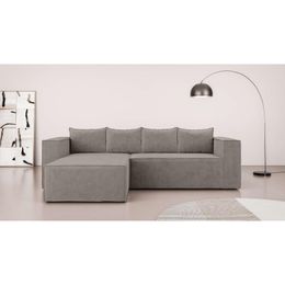 Home Affaire Ecksofa &raquo;LINCOLNVILLE mit Bettfunktion und Bettkasten, Ma&szlig;e B/H/T 244/76/150 cm&laquo; L-Form mit Wellenunterfederung, Recamiere beidseitig 