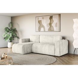 OTTO home Ecksofa &raquo;Zacharia wahlweise Schlafsofa mit Bettkasten, B/T/H 250/166/86 cm&laquo; L-Form mit Wellenunterfederung, Recamiere beidseitig montierbar 