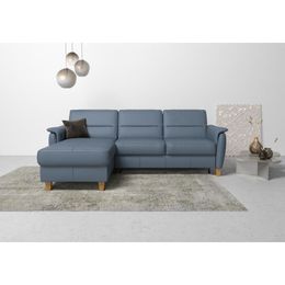 Home Affaire Ecksofa &raquo;Palmera L-Form, B: 244 cm - OTTO. Verl&auml;ssliche Qualit&auml;t.&laquo; optional Bettfunktion & Bettkasten, Federkern blau Luxus-Microfaser (