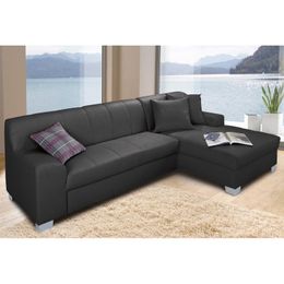 Home Affaire Ecksofa &raquo;Anzio, elegant und gem&uuml;tlich, Breite 239cm, L-Form&laquo; wahlweise mit Bettfunktion schwarz