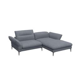 FLEXLUX Ecksofa &raquo;Salino, Funktionssofa mit Recamiere, Relaxsofa, Ecksofa&laquo; Sofa mit Arm- und Kopfteil-Verstellungen, Kaltschaum & Stahl-Wellen blau 62%