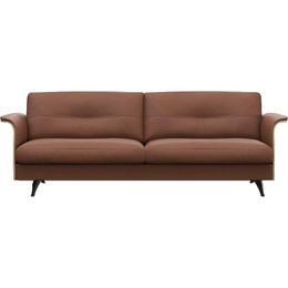 FLEXLUX 3-Sitzer &raquo;Glow Designsofa, bequem und komfortabel durch hochwertigen Sitzaufbau&laquo; Skandinavisches Design, In hochwertiger Verarbeitung braun 