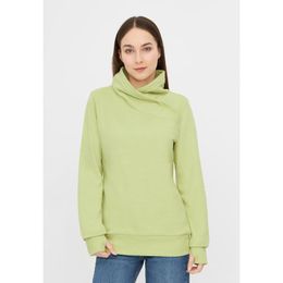 Bench. Damen Sweatshirt &raquo;CARLA&laquo;, mit Logostickerei und Daumenl&ouml;chern gr&uuml;n XS (36)