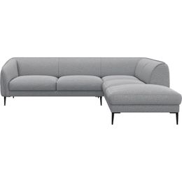 FLEXLUX Ecksofa &raquo;Belle Designsofa, L-Form, B/T 268/209 cm&laquo; Skandinavisches Design, In hochwertiger Verarbeitung grau 100% Polyester