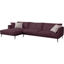 Egoitaliano Ecksofa &raquo;Sophia, Designsofa mit extrakomfortablem Sitzkomfort, Breite 274cm&laquo; mit Daunenfederung, L-Form lila