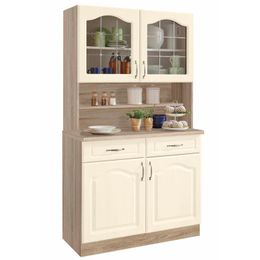 Wiho-K&uuml;chen wiho K&uuml;chen K&uuml;chenbuffet &raquo;Linz&laquo; 100 cm breit, in Landhaus-Optik beige
