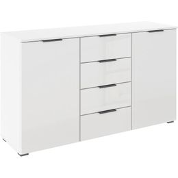 OTTO home Kombikommode &raquo;Sideboard Kombikommode Schubladenkommode AGORDO mit Glasfront&laquo; in zwei Griff-Farben, Breite 120 cm, vier gro&szlig;e Schubladen, mit